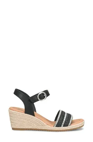 SOFFT Inez Ii Espadrille Platform Wedge Sandals - Black