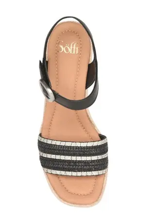 SOFFT Inez Ii Espadrille Platform Wedge Sandals - Black