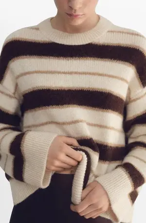 Mango Striped Sweater - Ecru