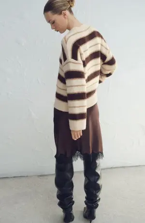 Mango Striped Sweater - Ecru
