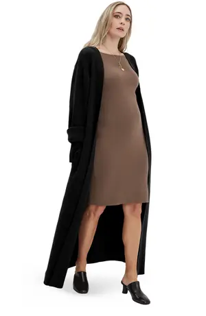 NOM MATERNITY Emaline Full Length Maternity Cardigan - Black