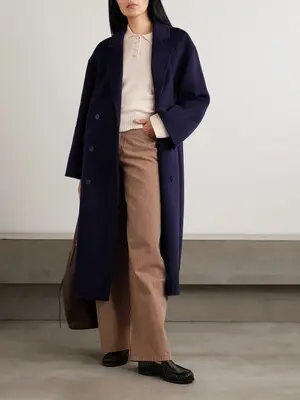 Loulou De Saison Borneo Double-breasted Wool And Cashmere-blend Coat - Blue