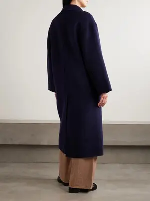 Loulou De Saison Borneo Double-breasted Wool And Cashmere-blend Coat - Blue