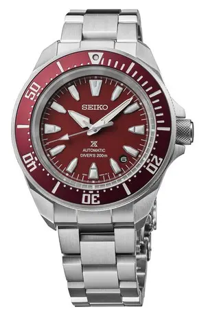 SEIKO WATCHES Prospex Sea Diver Automatic Bracelet Watch - Red