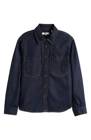 FRAME Polished Denim Button-up Shirt