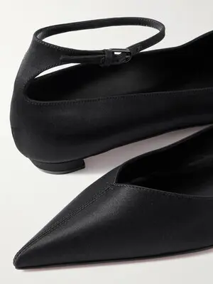 CHRISTIAN LOUBOUTIN Erozeena Satin Point-toe Flats - Black