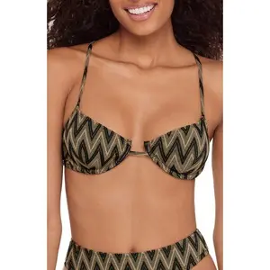 Steve Madden Metallic Underwire Bikini Top - Raven Black