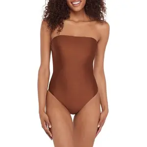 Steve Madden Open Back One-piece Swimsuit - Oak Brown