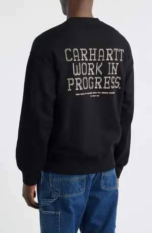 Carhartt Work In Progress Graphic Cotton Sweatshirt - Black