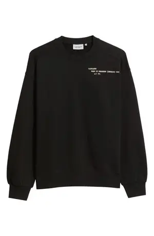 Carhartt Work In Progress Graphic Cotton Sweatshirt - Black