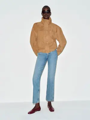 REFORMATION Veda Kendall Suede Jacket - Natural
