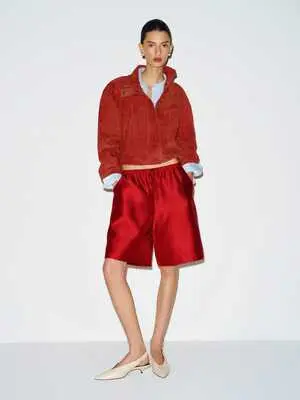 REFORMATION Veda Kendall Suede Jacket - Red