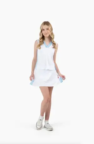 LOVE ALL TENNIS Tracy Striped Skort - Blue