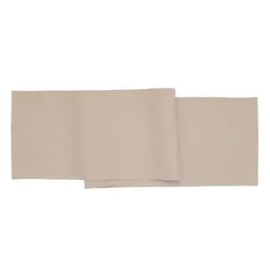 C&F HOME Hemstitch Solid Tan 100% Cotton Cloth Table Runner 14" X 72 - Brown