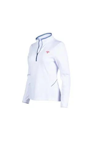 LOVE ALL 1/4 Zip Tracy Jacket Gingham - Blue
