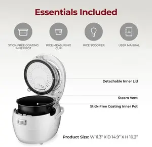 CUCKOO Rice Cooker With Nonstick Inner Pot Auto Clean