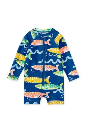 TEA COLLECTION Printed Rash Guard Swimsuit - Sardinas Del Mar