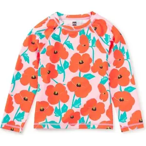 TEA COLLECTION Long Sleeve Rash Guard - Poppy Poppies