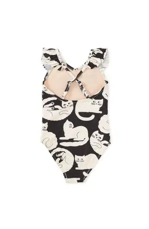 TEA COLLECTION Printed Ruffle One-piece Swimsuit - Curious Cats