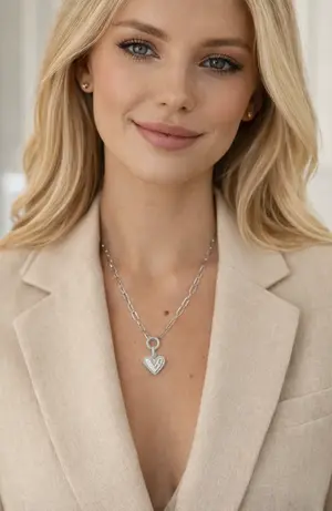 DLORIA Elena "love You" Heart Necklace - Silver