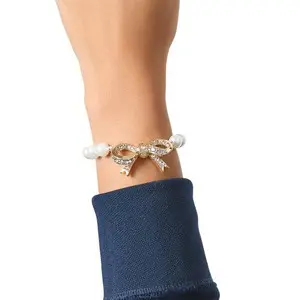 Juicy Couture Pearl Bracelet With Pave Bow