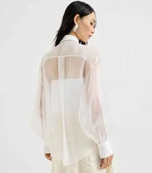 Brunello Cucinelli Crispy Silk Shirt - White