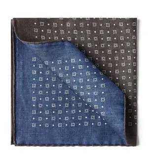 Brunello Cucinelli Silk Patterned Pocket Square - Brown
