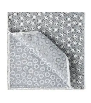Brunello Cucinelli Silk Polka-dot Pocket Square - Grey