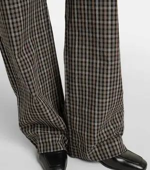 RÓHE Checked Cotton Wide-leg Trousers