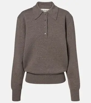 RÓHE Wool And Cashmere Polo Sweater - Grey