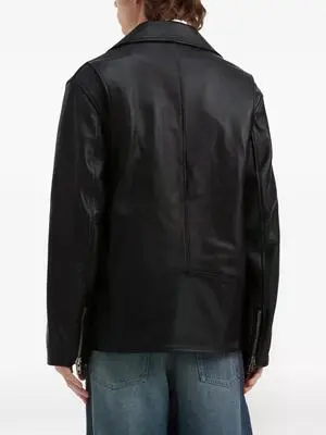 Simone Rocha Belted Leather Biker Jacket