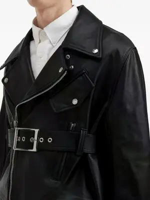 Simone Rocha Belted Leather Biker Jacket