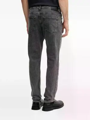 BOSS Tonal Topstitching Straight-leg Jeans - Grey