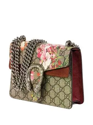 Gucci Floral Print Crossbody Bag With Chain