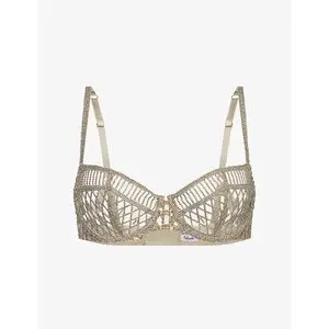 AUBADE Stardust Half Cup Embroidered Bra - Nile Green