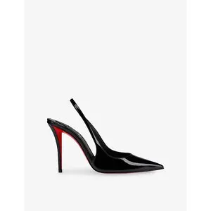 CHRISTIAN LOUBOUTIN Miss Z 100 Patent-leather Slingback Heeled Courts - Black