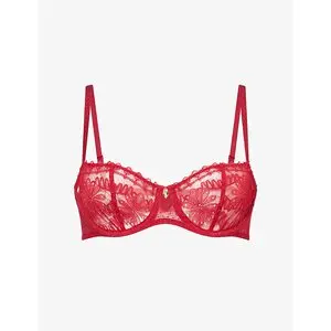 AUBADE Mystery Of Love Half Cup Lace Bra - Cherry