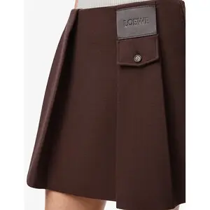 Loewe Pleated Flap-pocket Mini Skirt