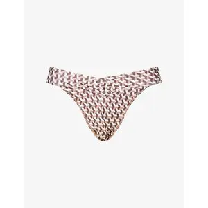 Monday Swimwear Marseille Geometric-print Bikini Bottom - Husk Geo