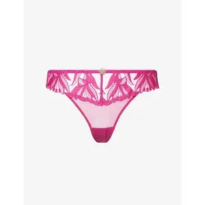 AUBADE Sweet Euphoria Tanga Lace Briefs - Passion Rose
