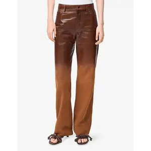 Loewe Ombre Straight-leg Lamb Leather Trousers