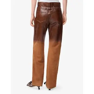 Loewe Ombre Straight-leg Lamb Leather Trousers