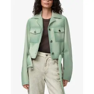 Loewe Notched-collar Cropped Leather Jacket