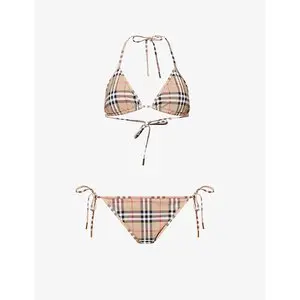 Burberry Check Triangle Bikini Set - Archive Beige Ip Chk