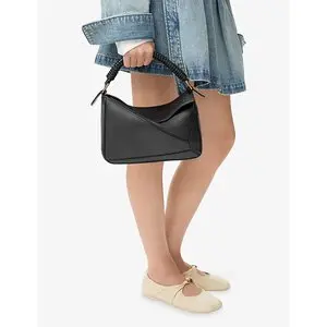 Loewe Puzzle Woven-handle Mini Leather Cross-body Bag