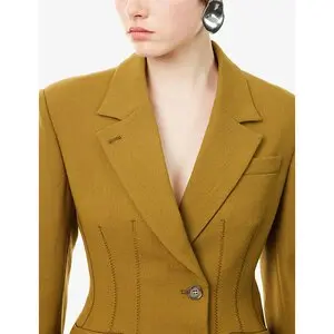 JEAN PAUL GAULTIER Notch-lapel Cinched Wool-blend Blazer