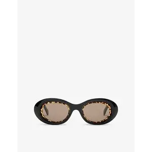 Loewe Mini Anagram Oval-frame Sunglasses - Black