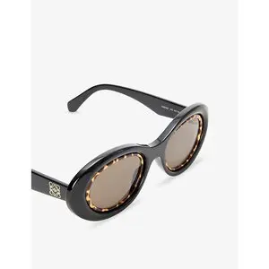 Loewe Mini Anagram Oval-frame Sunglasses - Black