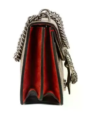 Gucci Silver-tone Chain Print Shoulder Bag