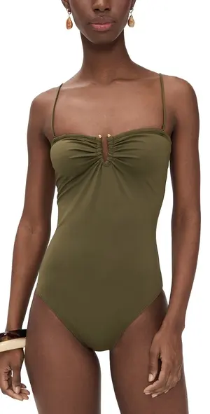 NILI LOTAN One Piece Bathing Suit - Olive Green